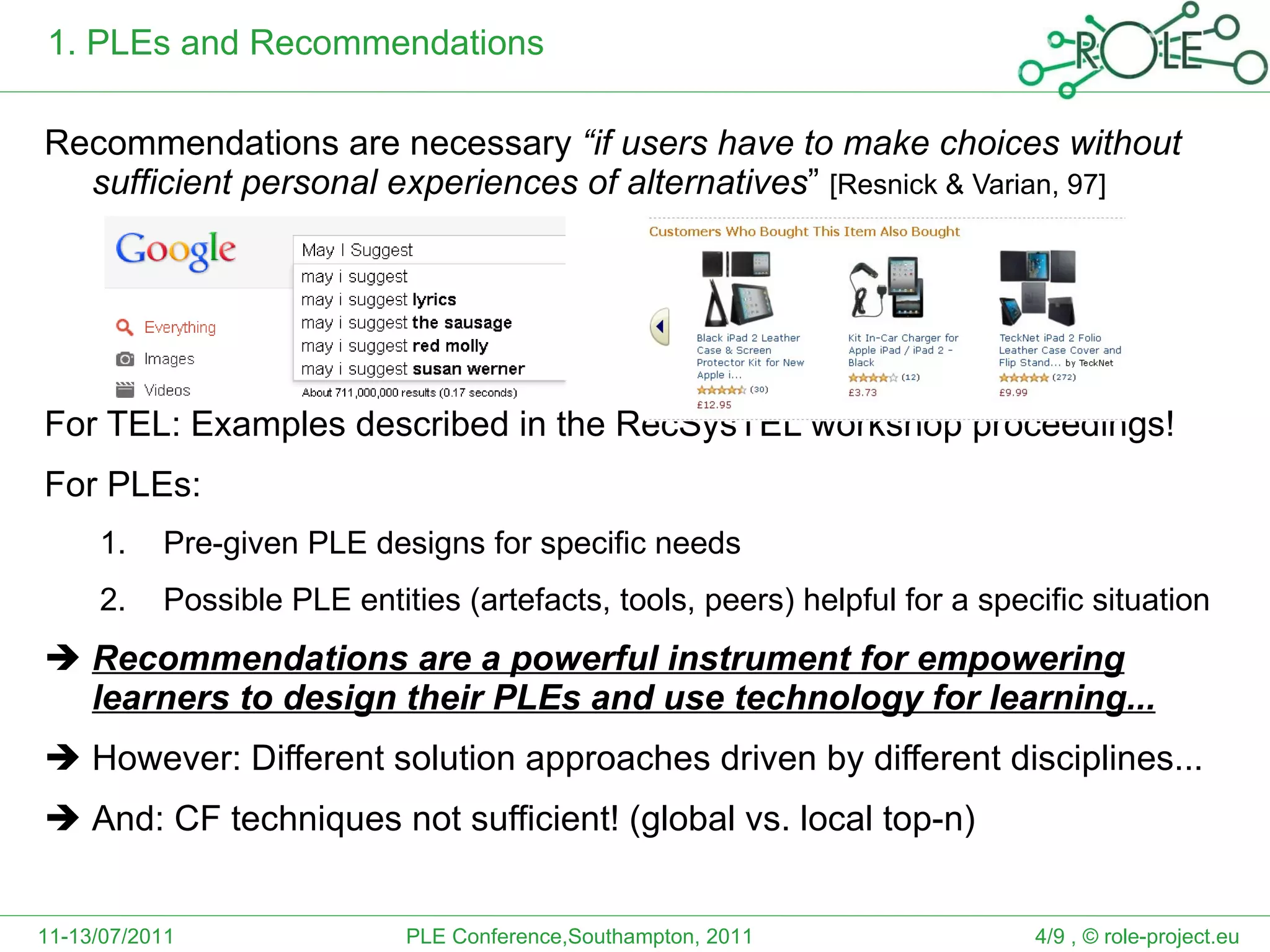 PLE Recommendations | PPT