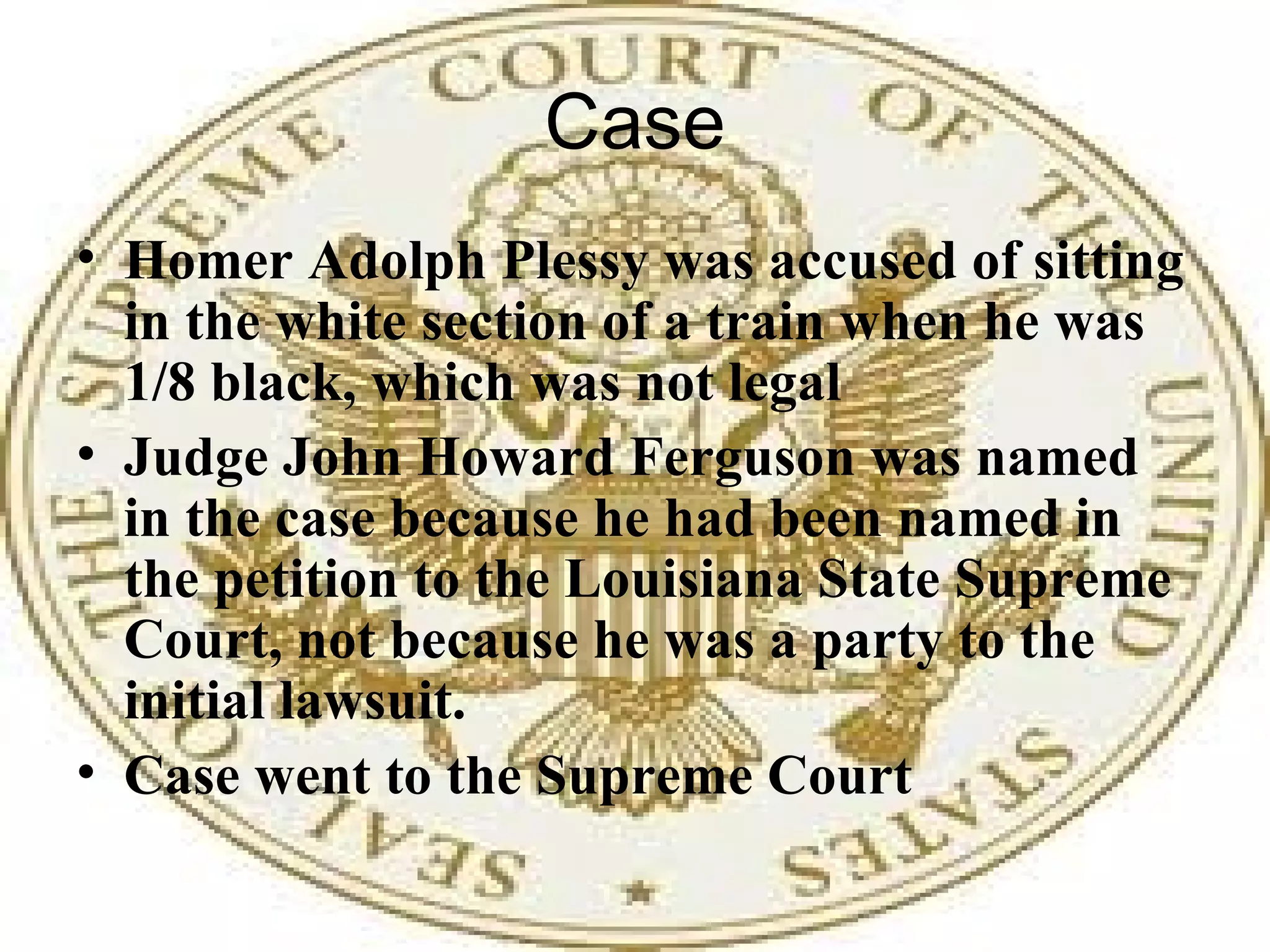 Plessy vs ferguson | PPT