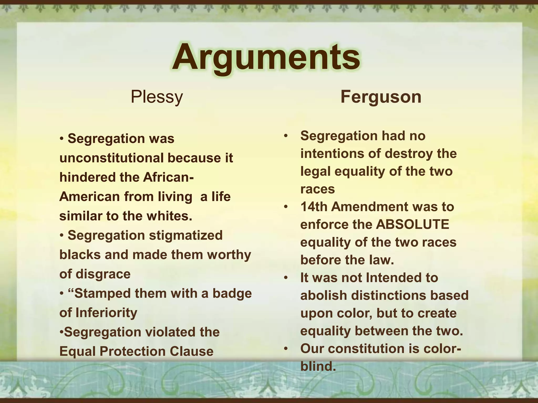 Plessy vs ferguson | PPTX