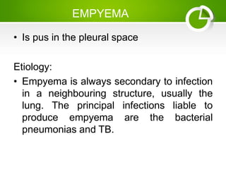 Pleural disease (Pleural effusion & Empyme) | PPTX