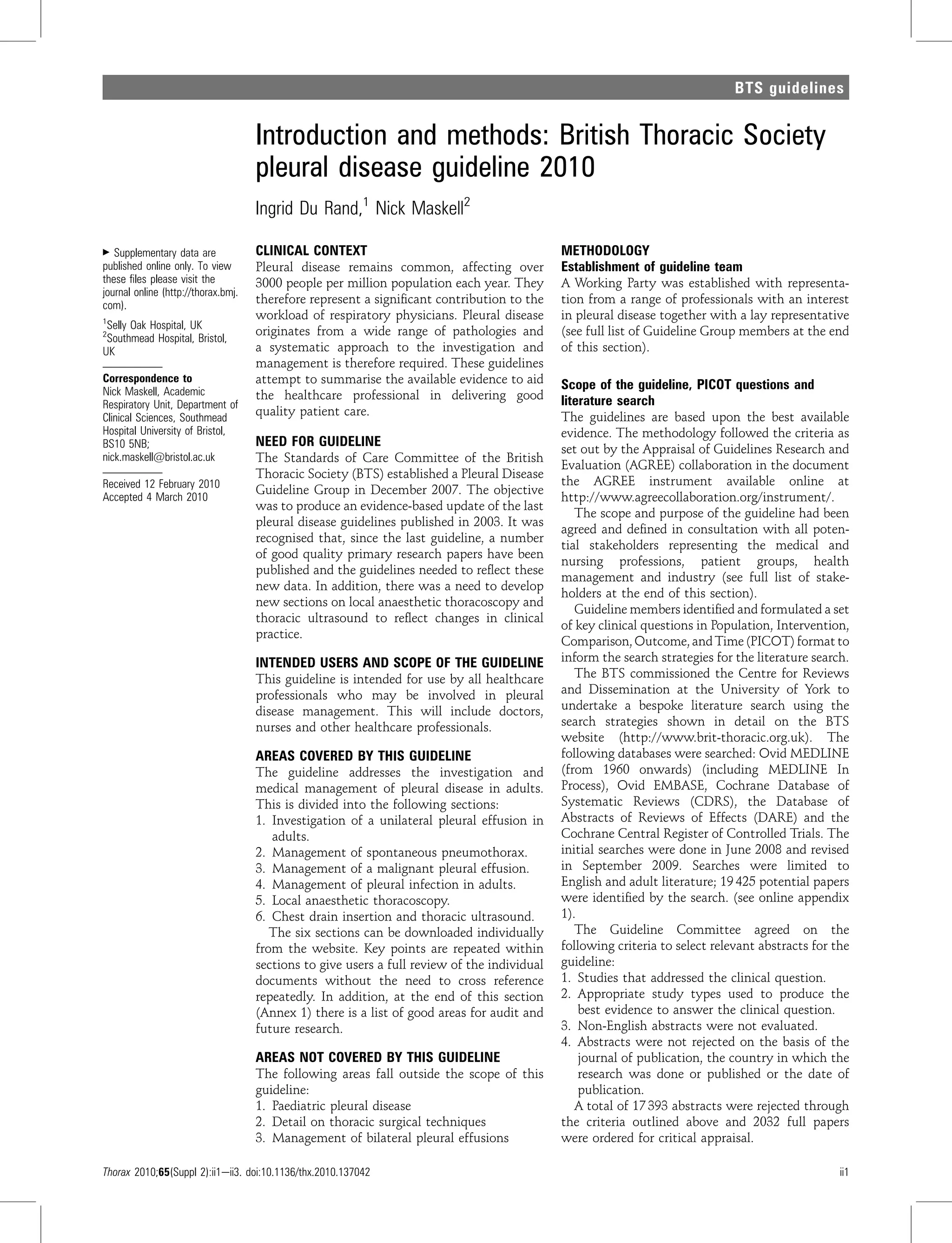 Pleural disease guideline | PDF