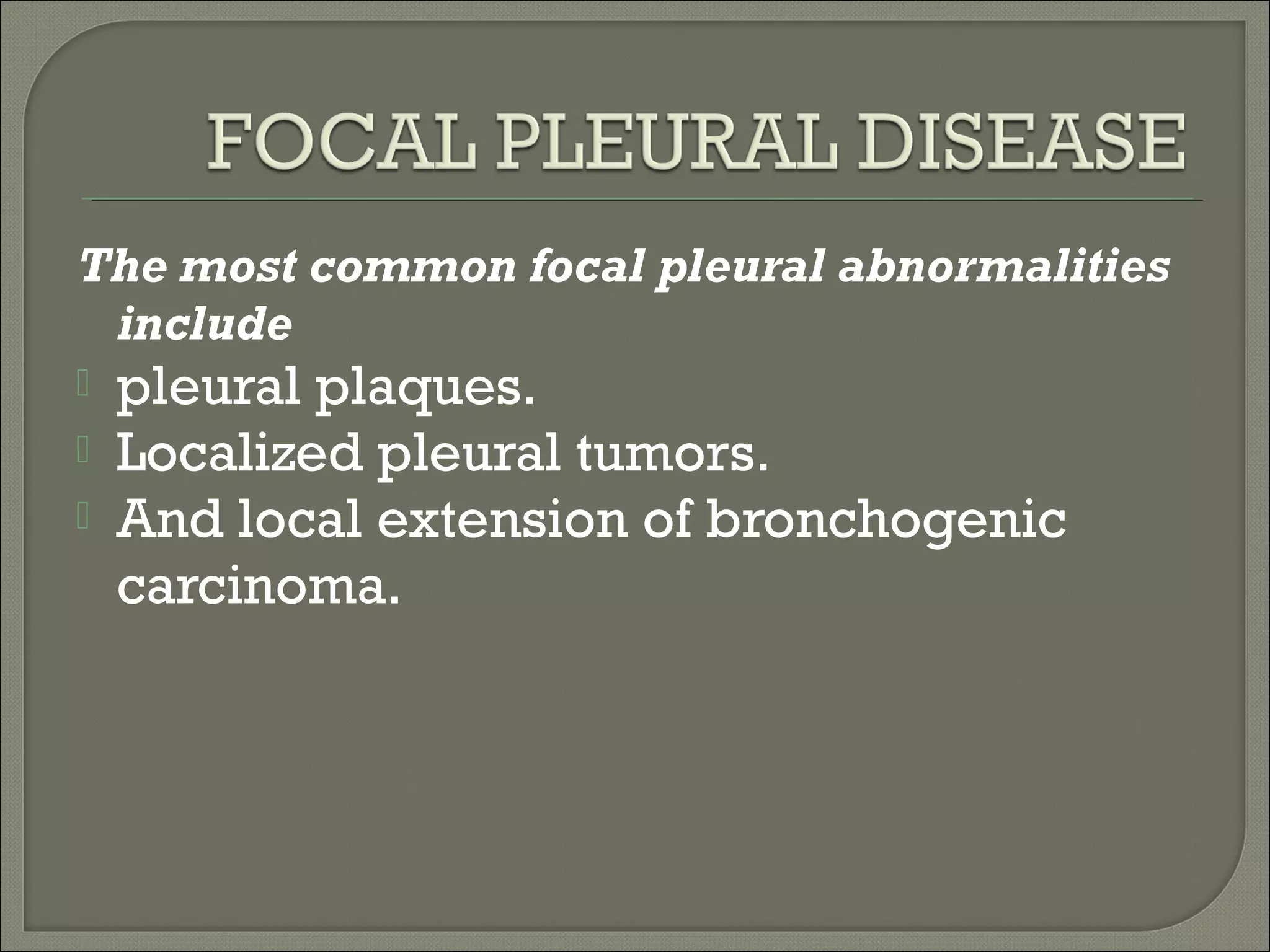 Pleural disorders | PPT