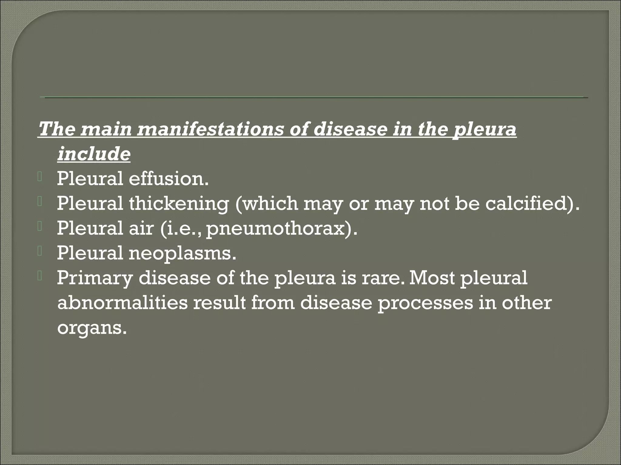 Pleural disorders | PPT