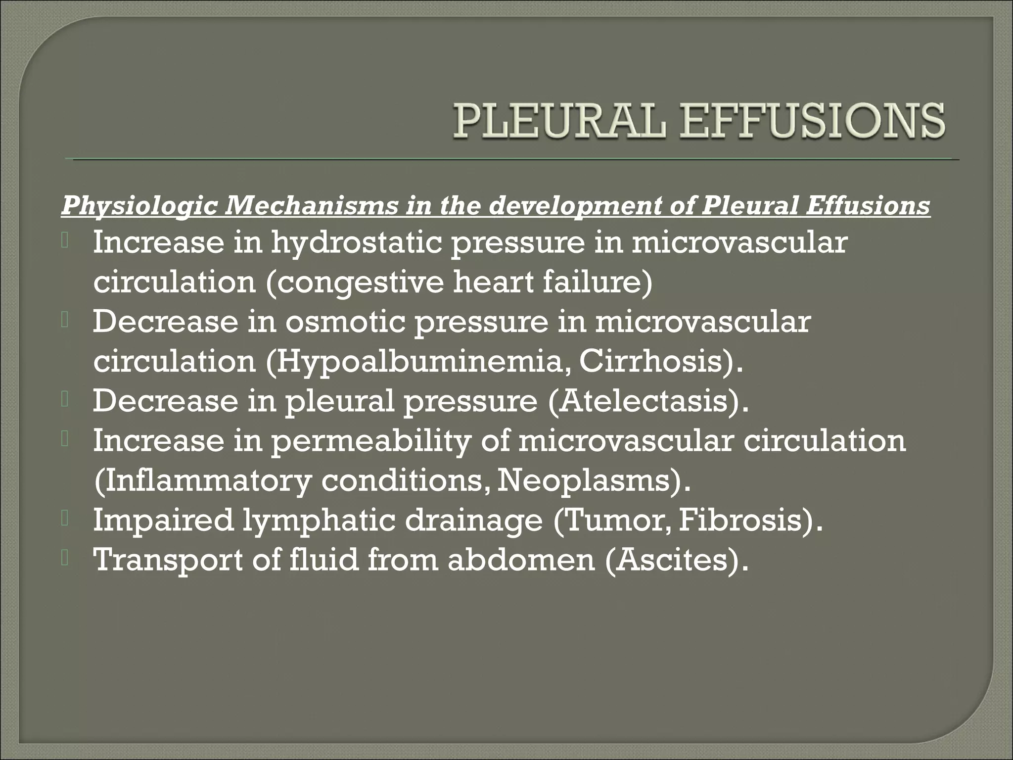 Pleural disorders | PPT