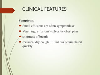 Pleural effusion - Etiopathogenesis, Clinical features, Advances in ...