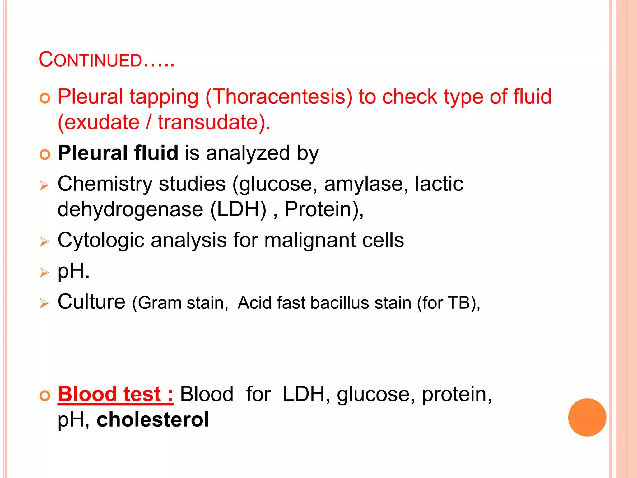 Pleural effusion & nursing care | PPTX