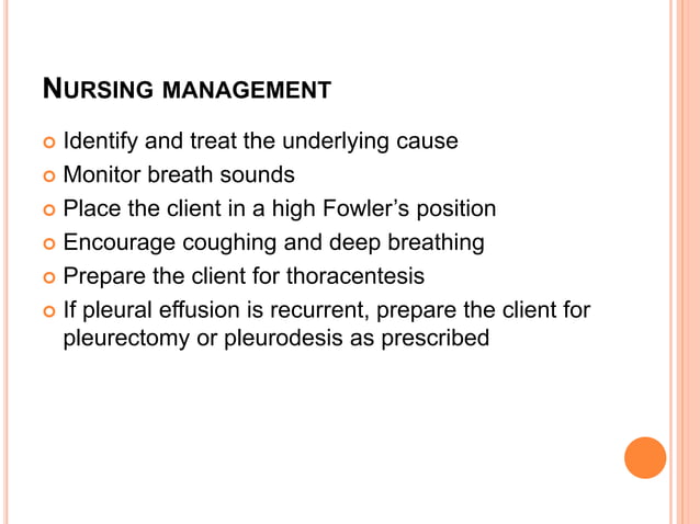 Pleural effusion & nursing care | PPTX | Lung and Respiratory Health ...