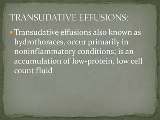 Pleural effusion Seminar Presentation | PPTX
