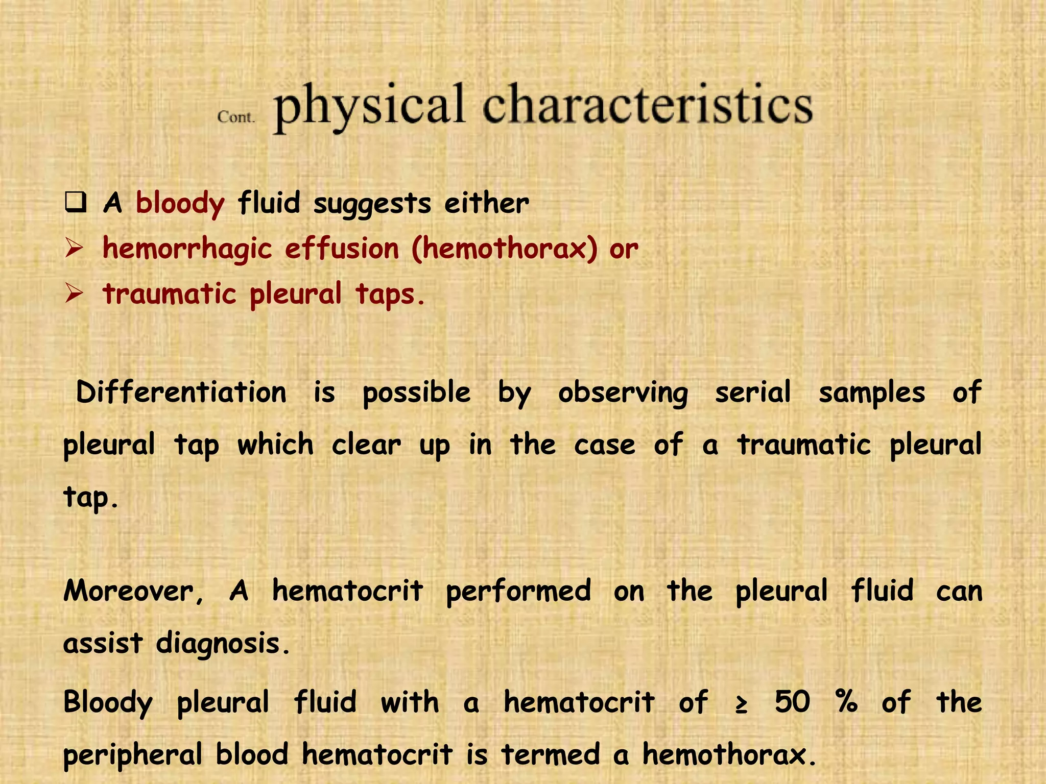 Pleural effusion analysis | PPTX