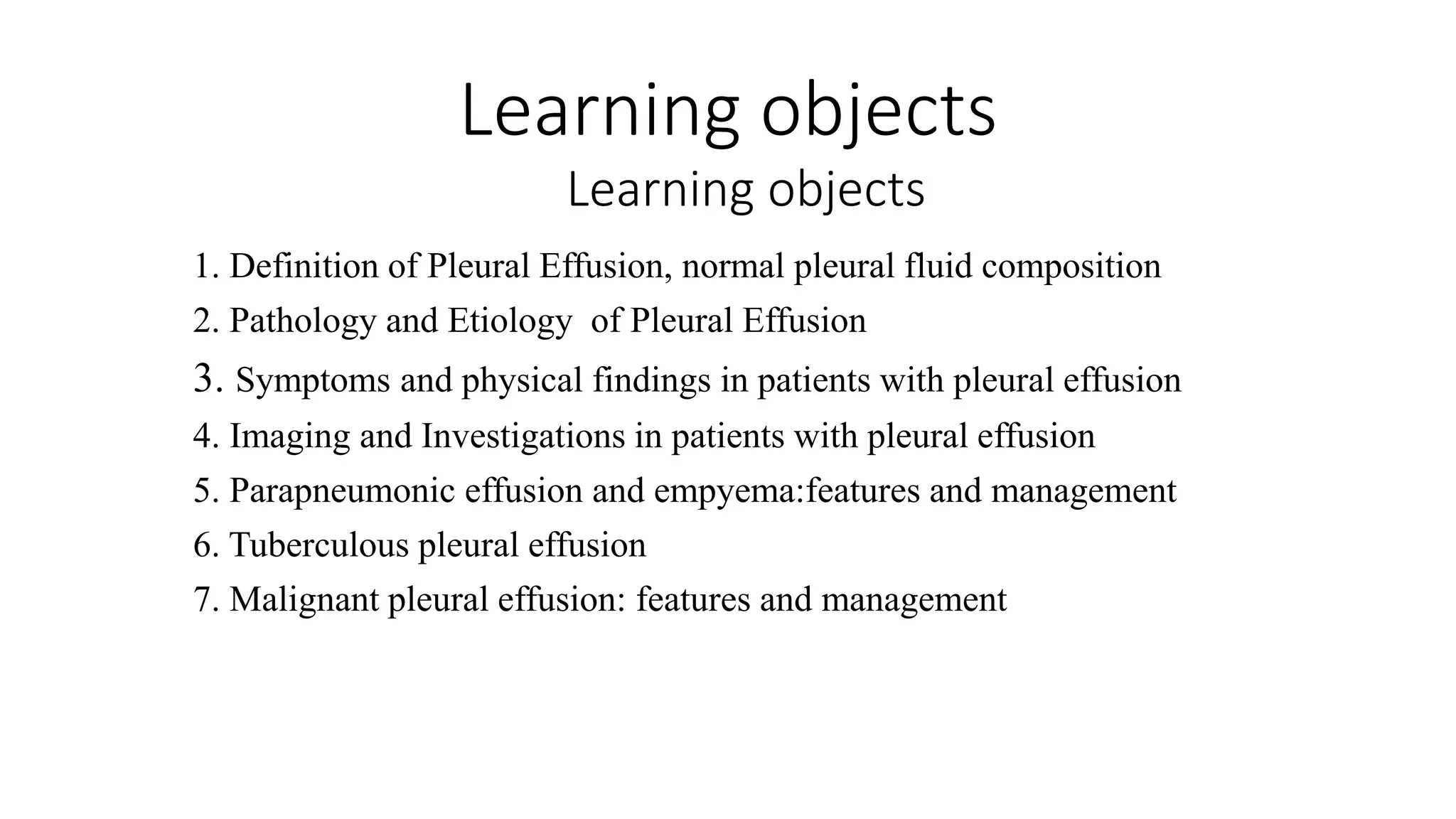 Pleural Effusion lecture | PPTX