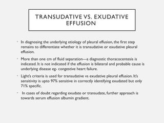 Pleural Effusion- characterstics, diseases | PPT