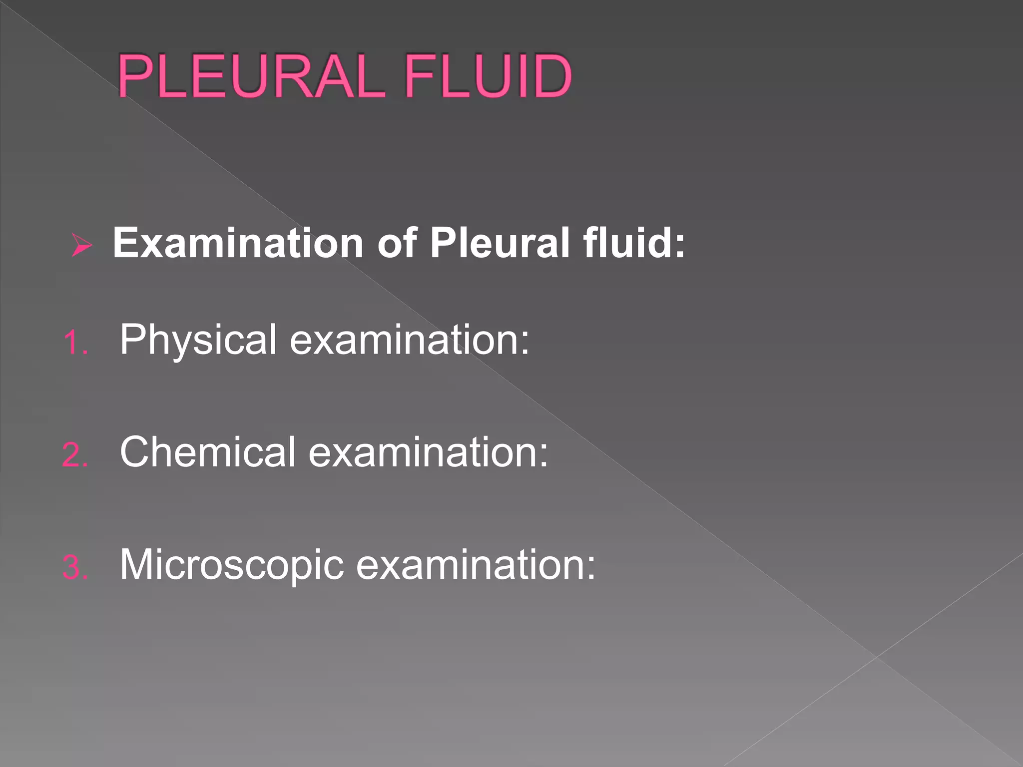 Pleural fluid | PPTX