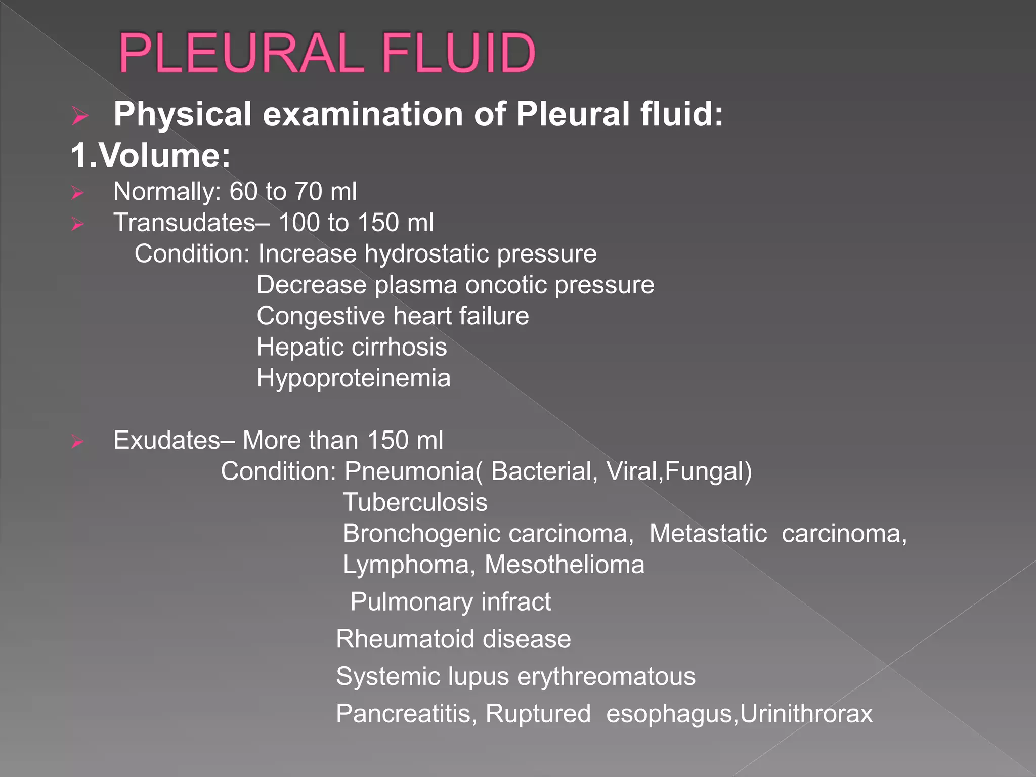 Pleural fluid | PPTX