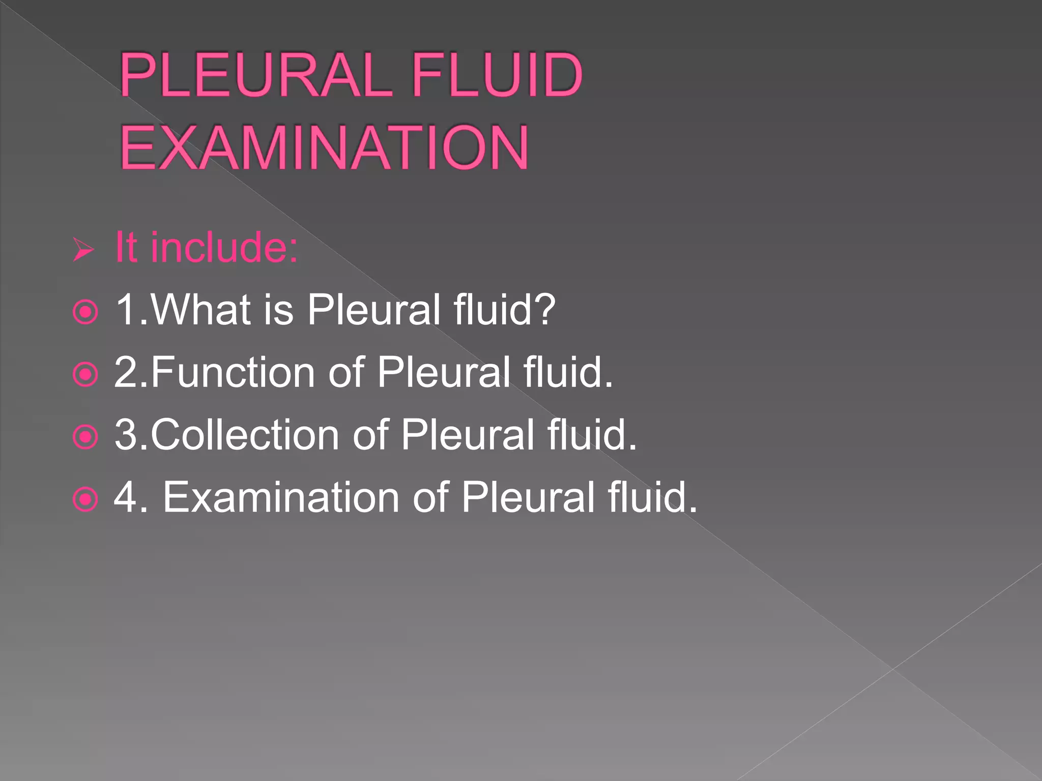 Pleural fluid | PPT