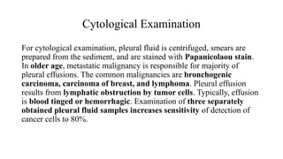 Pleural Fluid Analysis microbiology, pathology | PPTX