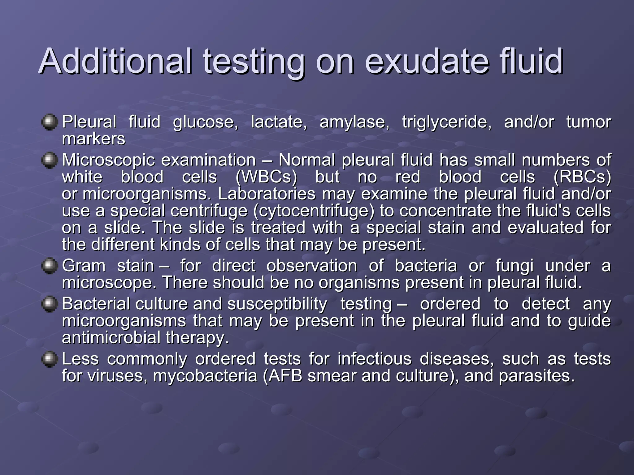 Pleural fluid examination | PPT