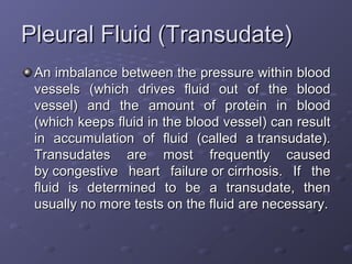 Pleural fluid examination | PPT