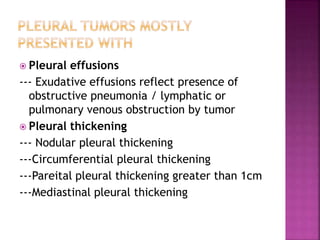 Imaging of Pleural tumors Dr Alekya | PPTX