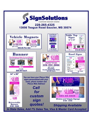 Plexus slim sign flyer | PDF