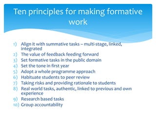 Why formative? What is it? Why doesn't it work? How can we do it better ...