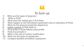 PLGA (poly lactic co glycolic acid ) | PPTX