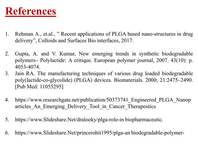 PLGA-An Biodegradable Polymer | PDF | Chemistry | Science