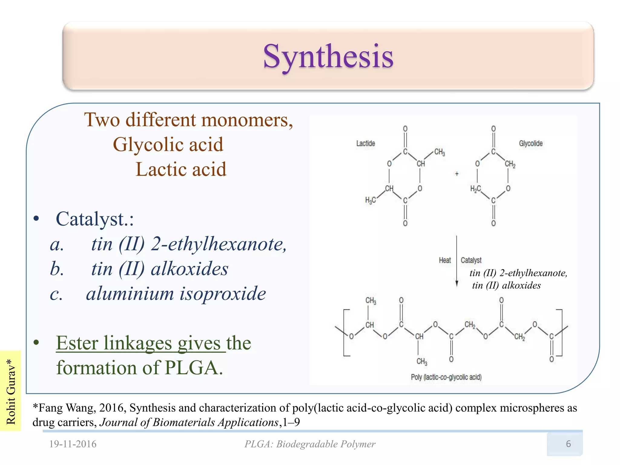 PLGA: an biodegradable polymer | PPTX