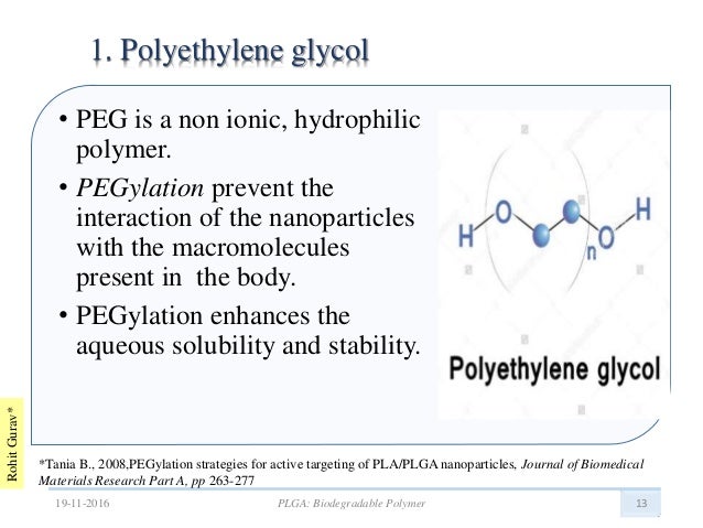PLGA: an biodegradable polymer