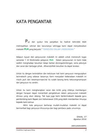Makalah PLH Teknologi Dalam Lingkungan Kelas XI MM | DOCX