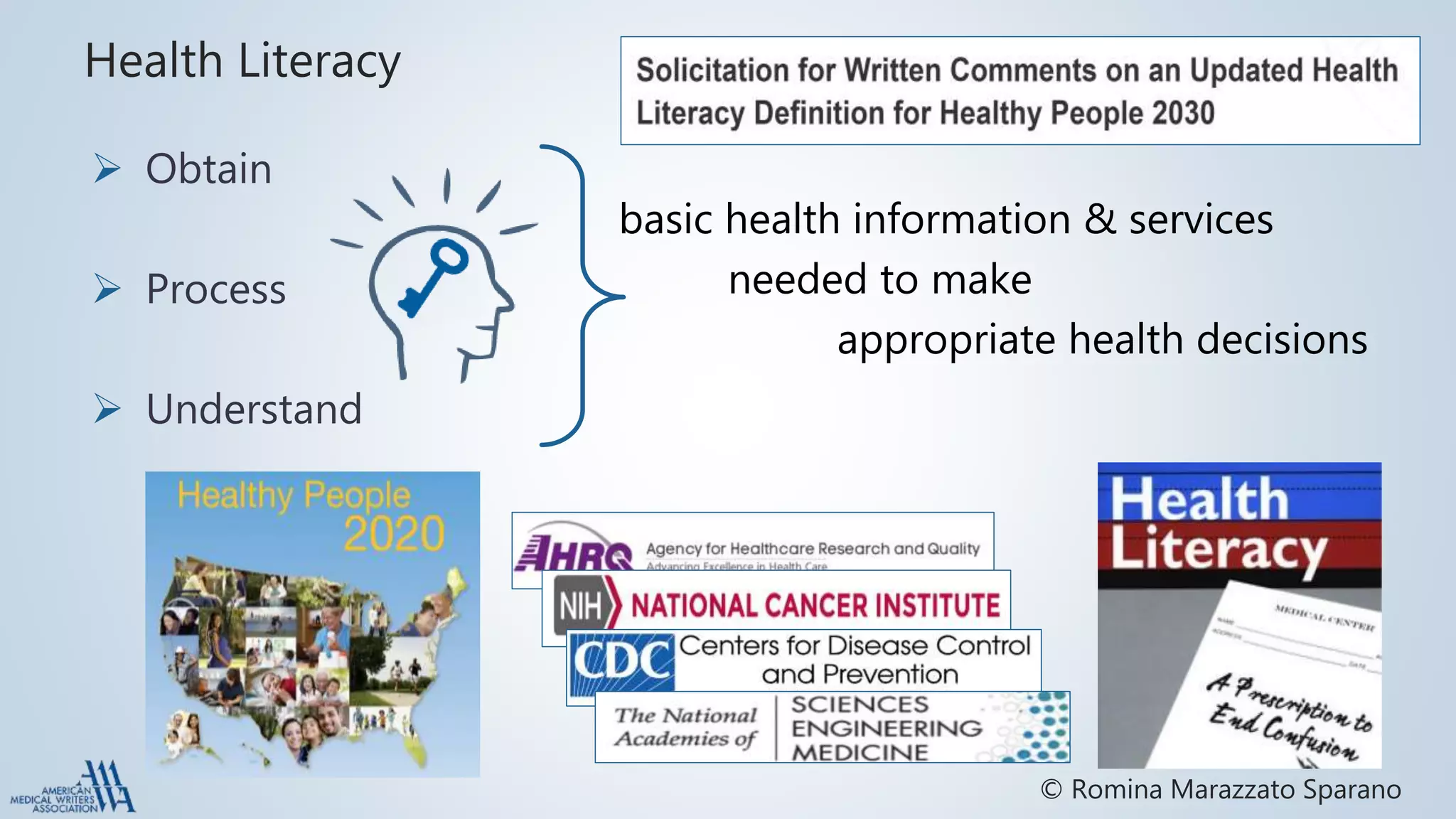 Plain Language and Health Literacy | PPT
