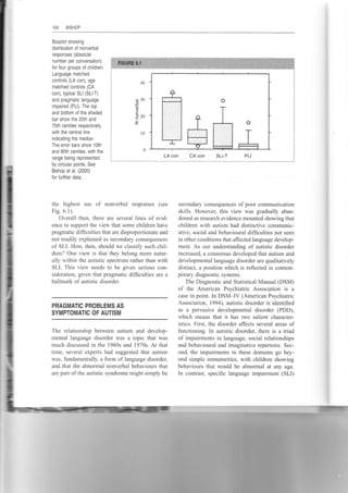 Pragmatic language impairment in relation to autism and SLI | PDF