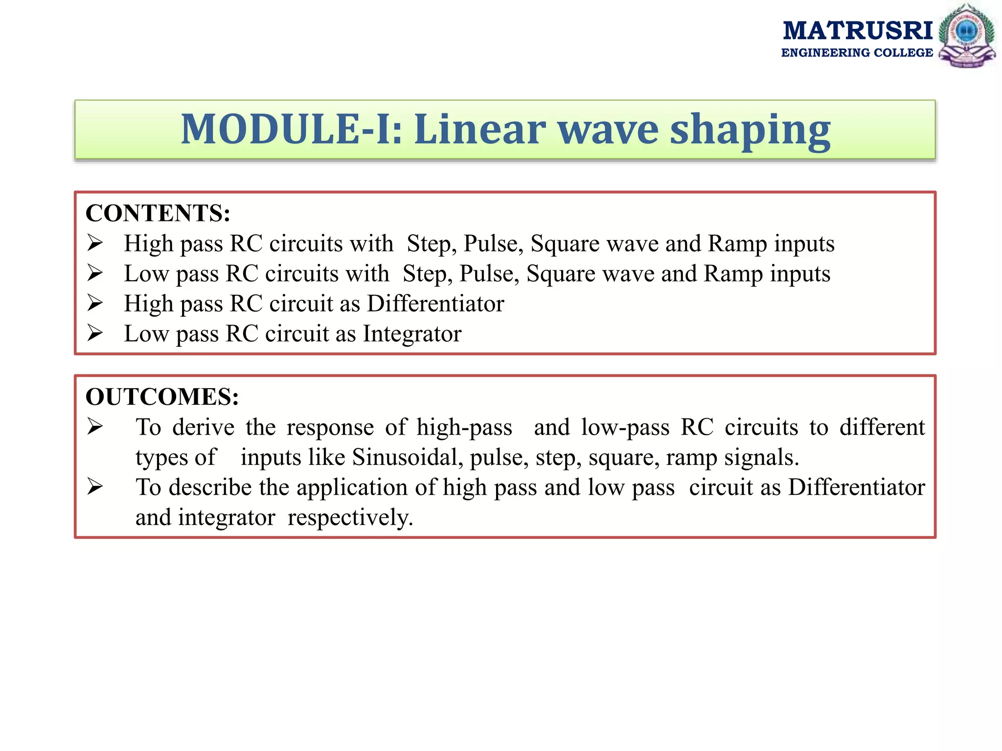 Pulse & Linear Integrated Circuits | PPT