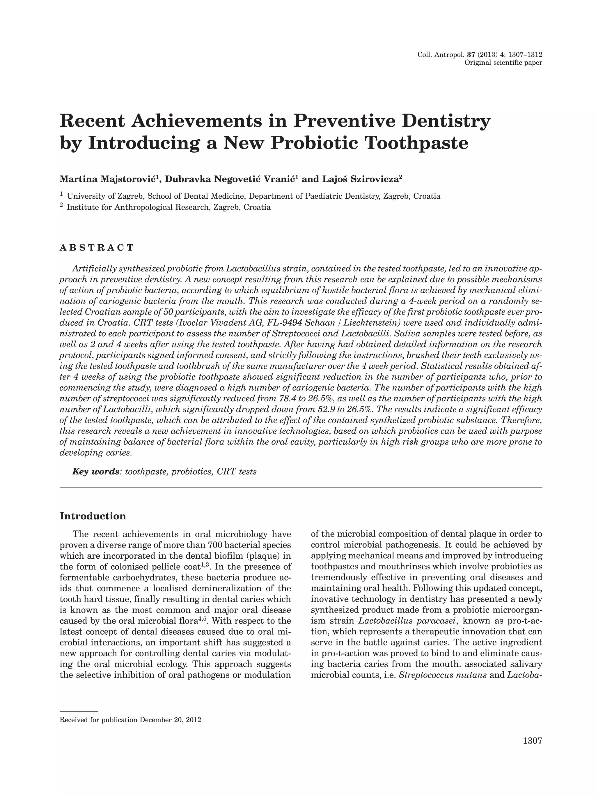 Plidenta pro t-action - recent achievements in preventive detistry by ...