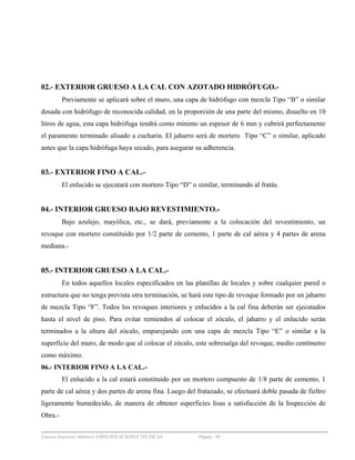 Pliego de especificaciones tecnicas movimiento de suelos | PDF