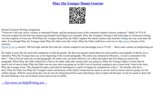 Pliny The Younger Mount Vesuvius | PPT
