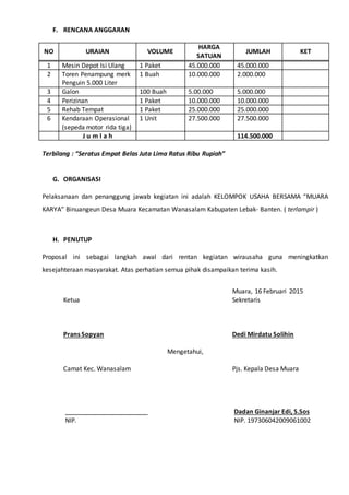 Proposal air minum | DOCX