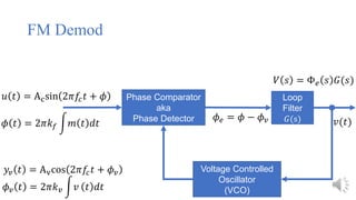 FM Demodulation Using Phase Locked Loop | PPTX