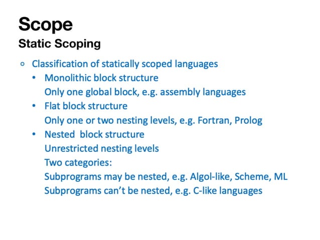 PL Lecture 02 - Binding and Scope | PPT