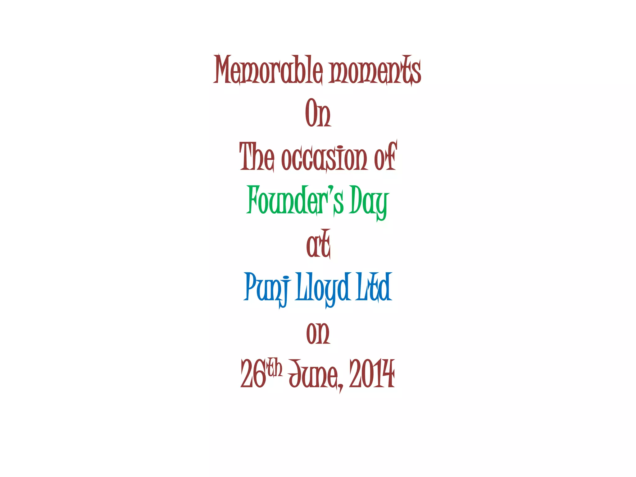Punj Lloyd's Annual Day Excerpts | PPT
