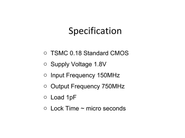 PLL (Tsmc 0.18 process) | PPT