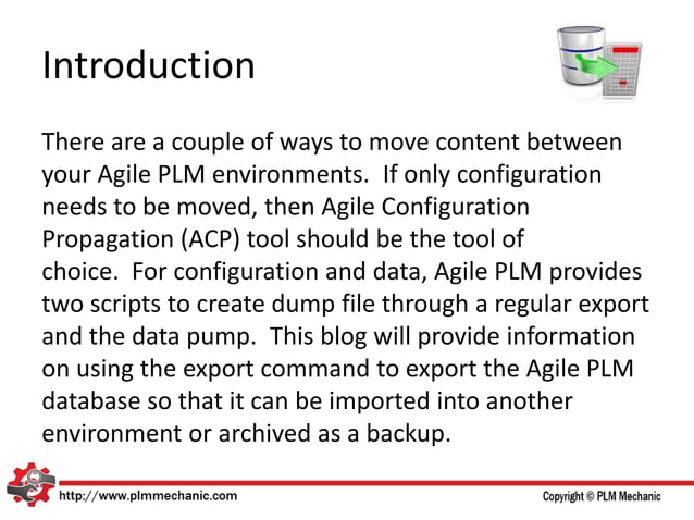 How to Export the Agile PLM Database | PPTX | Computing | Technology & Computing
