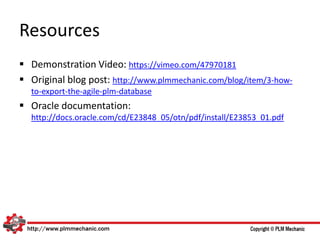How to Export the Agile PLM Database | PPTX