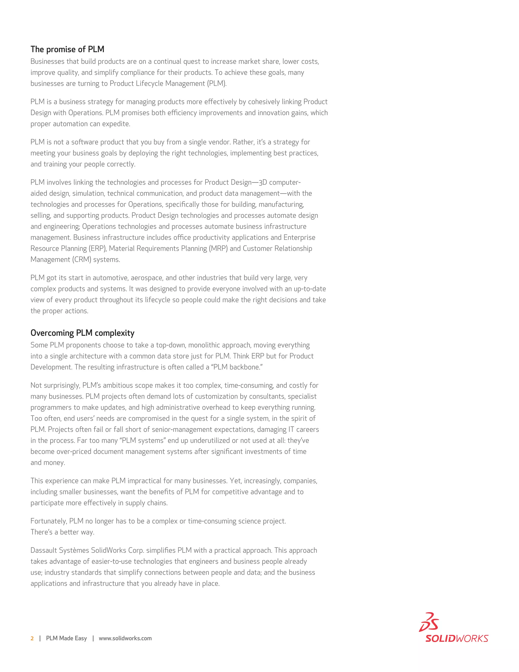 Product Lifecycle Management Made Easy | PDF