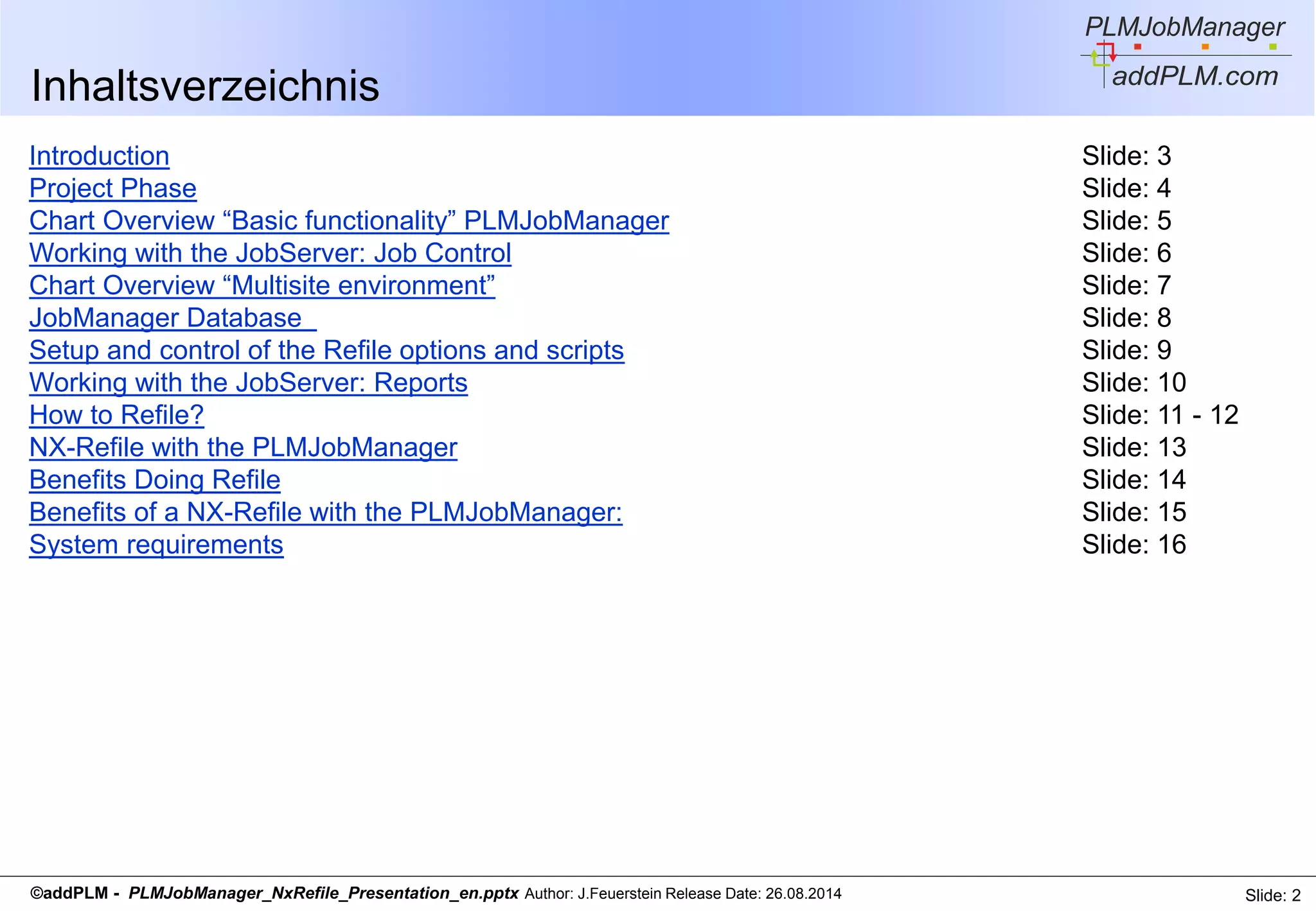 PlmJobManager NX Refile Presentation english | PPT