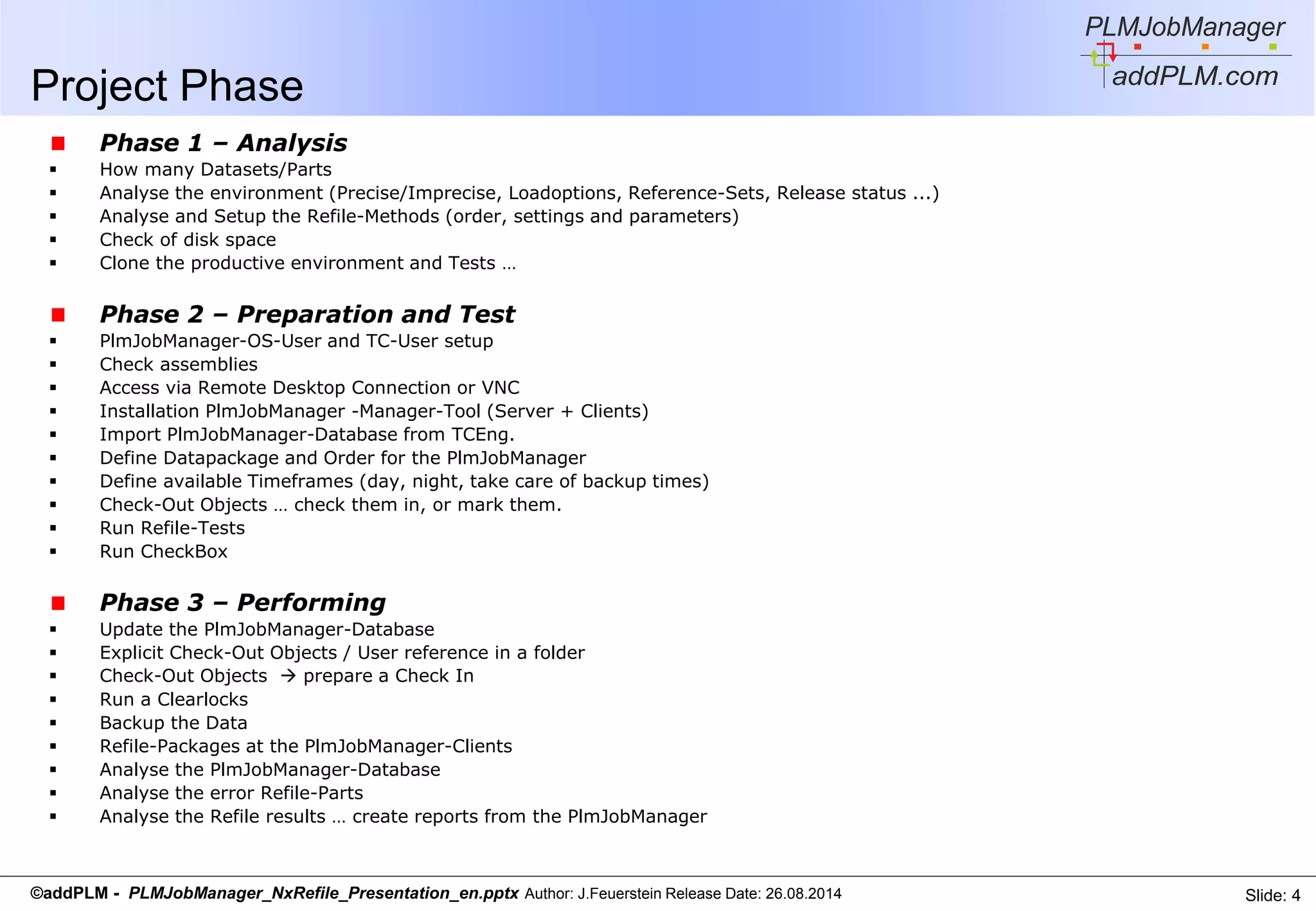 PlmJobManager NX Refile Presentation english | PPT