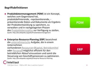 PLM Open Hours - PDM vs ERP - Was in welchem System | PPT