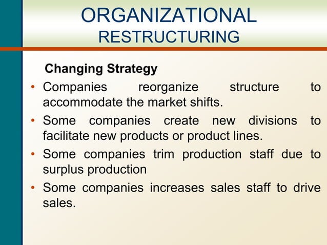 Organizational Restructuring ppt | PPTX | Mergers and Acquisitions ...