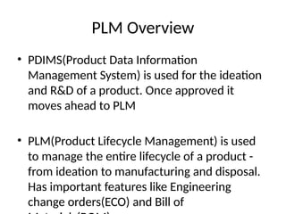 About Product Lifecycle Management System | PPTX