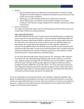 PLM solution to auto industry challenges | PDF | Automotive Industry ...