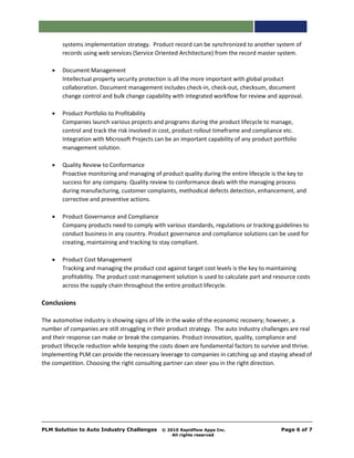 PLM solution to auto industry challenges | PDF | Automotive Industry ...